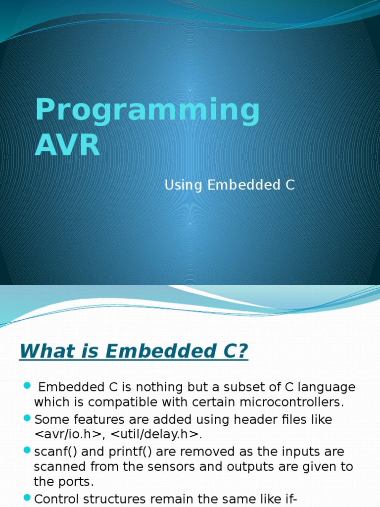 AVR Programming in Embedded C - Controlling I/O Pins | PDF