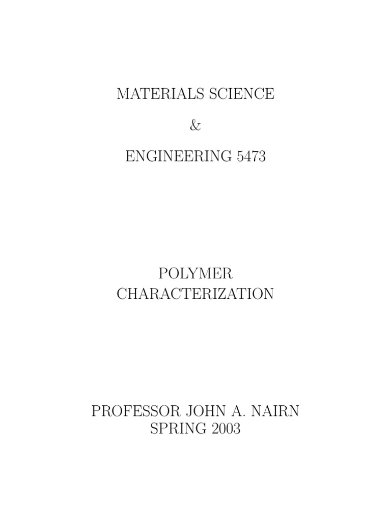 Polymer Characterization Course Guide | PDF | Polymers | Nylon