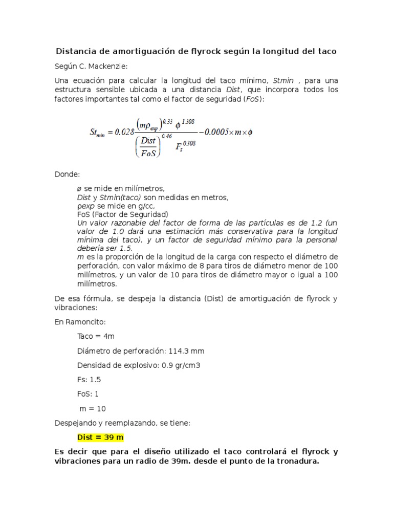 Distancia de Amortiguación de Flyrock | PDF