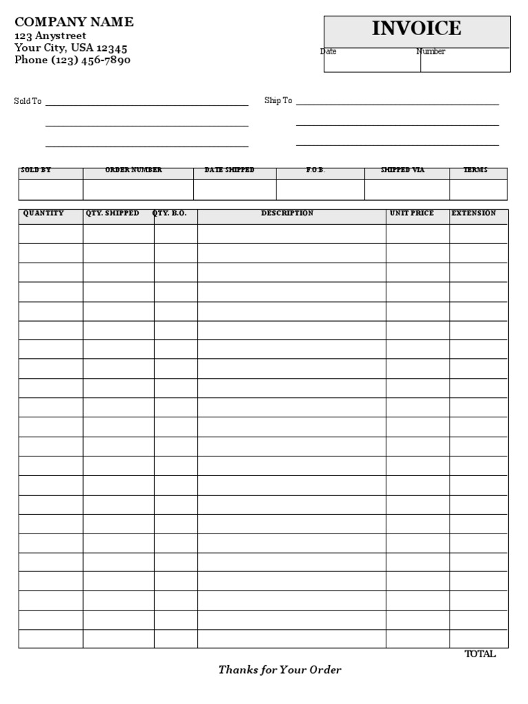 Invoice: 123 Anystreet Your City, USA 12345 Phone (123) 456-7890 | PDF