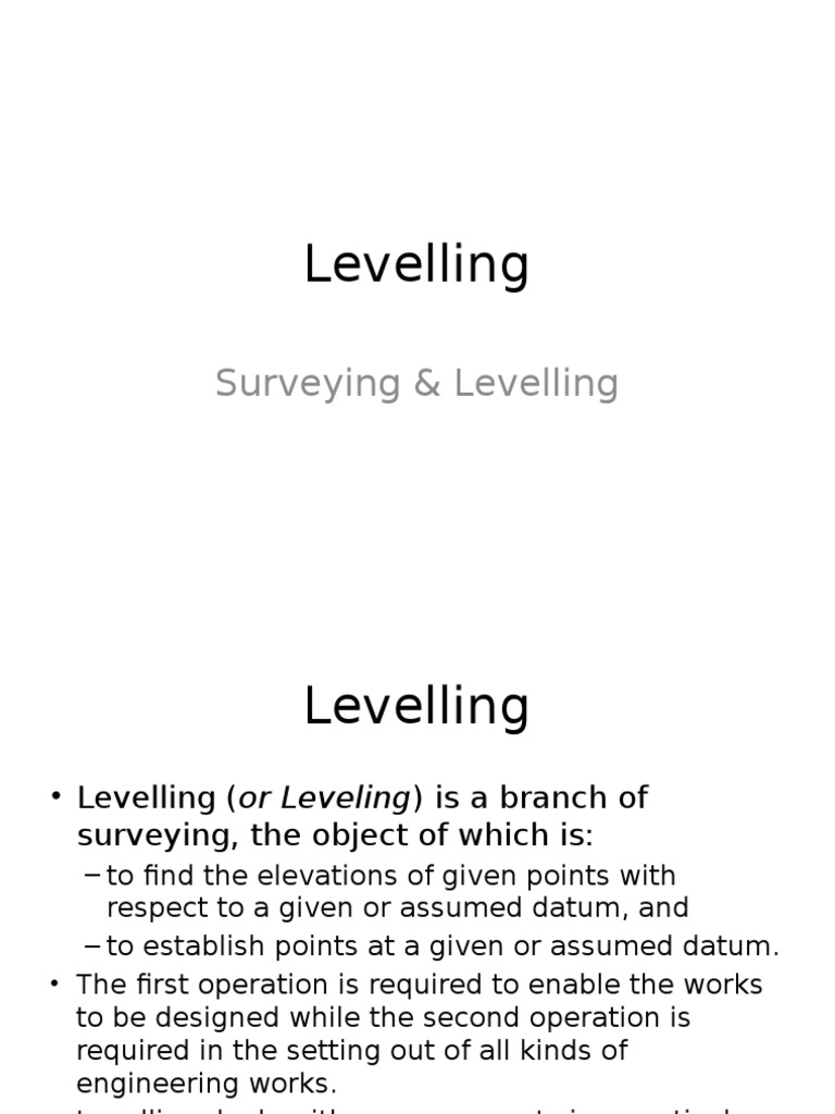 Levelling PPT 1 | PDF | Surveying | Physical Geography