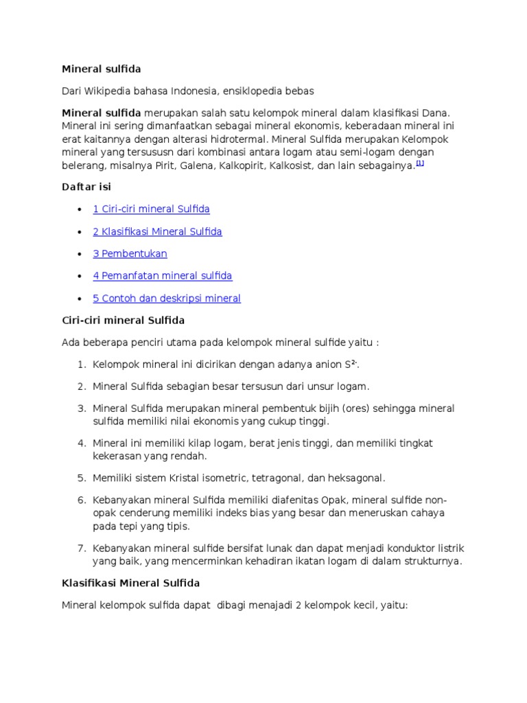 Mineral Sulfida Pdf