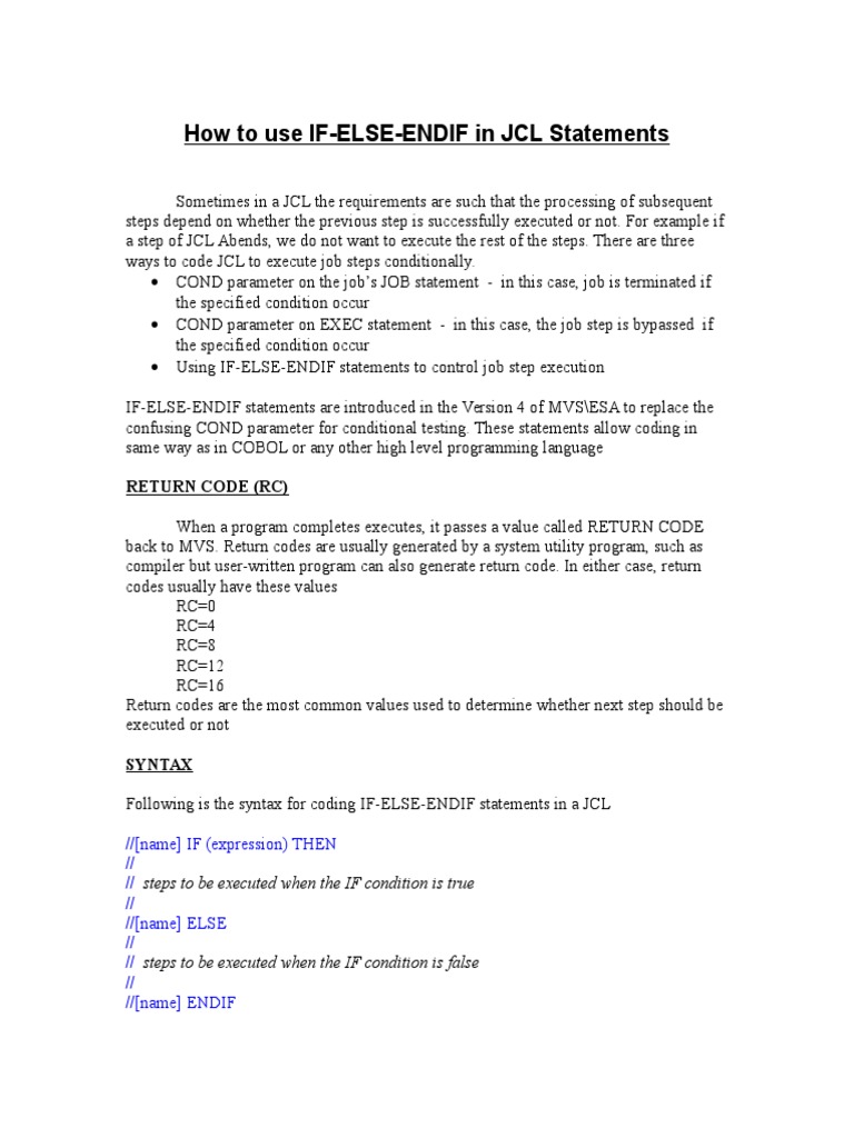 How To Use If in JCL | PDF | Software | Areas Of Computer Science