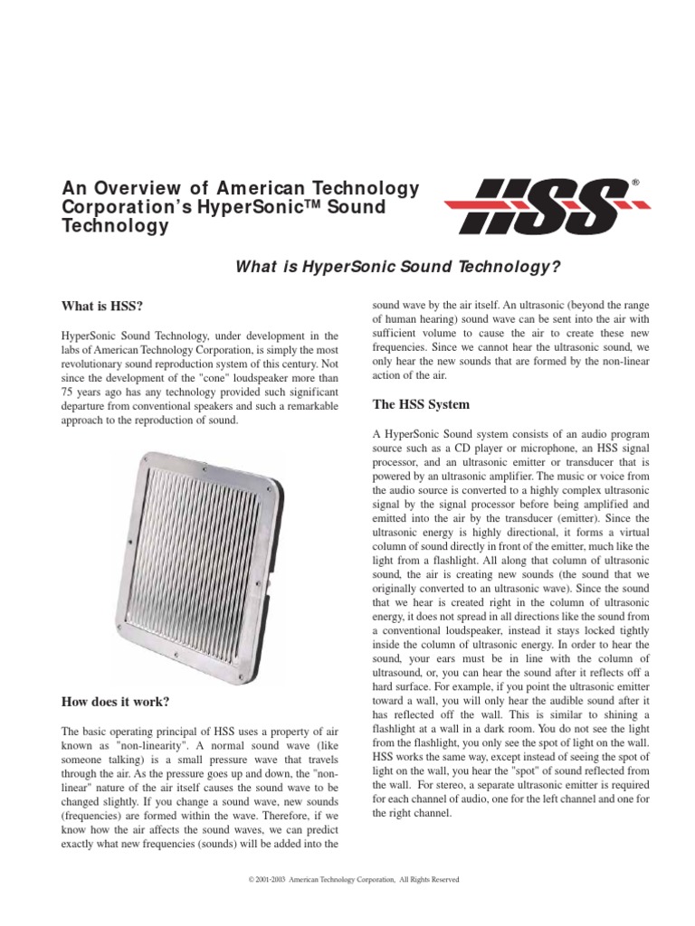 Hypersonic Sound | Ultrasound | Sound