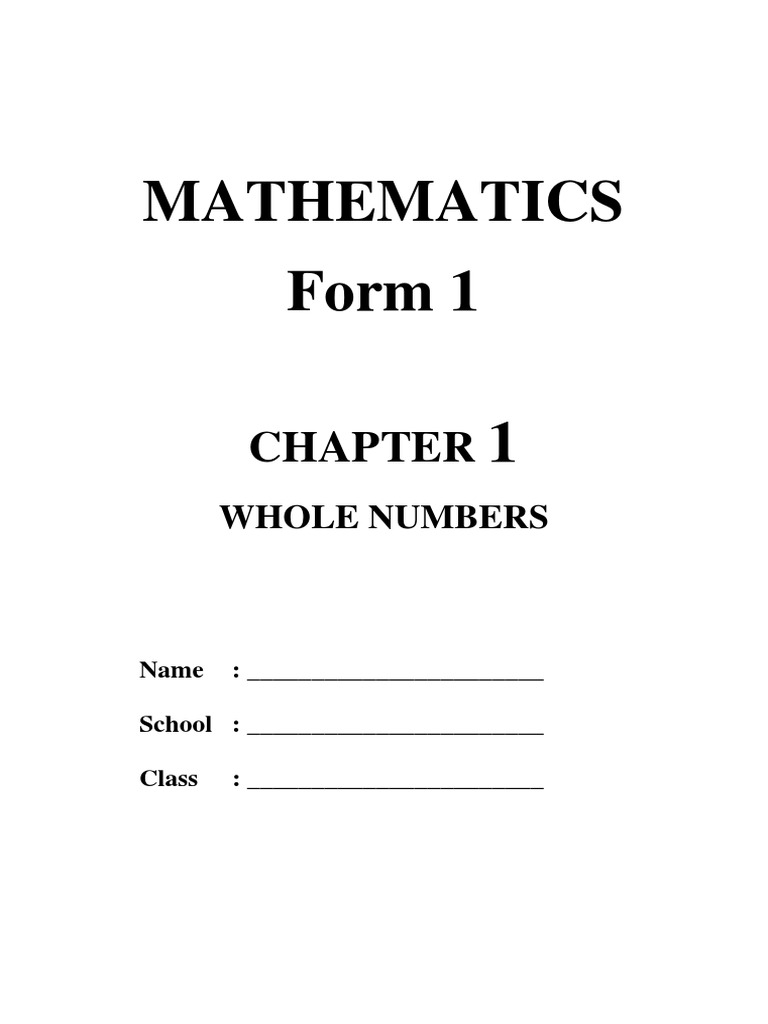 Maths Form 1 C1 PDF | PDF | Division (Mathematics) | Arithmetic