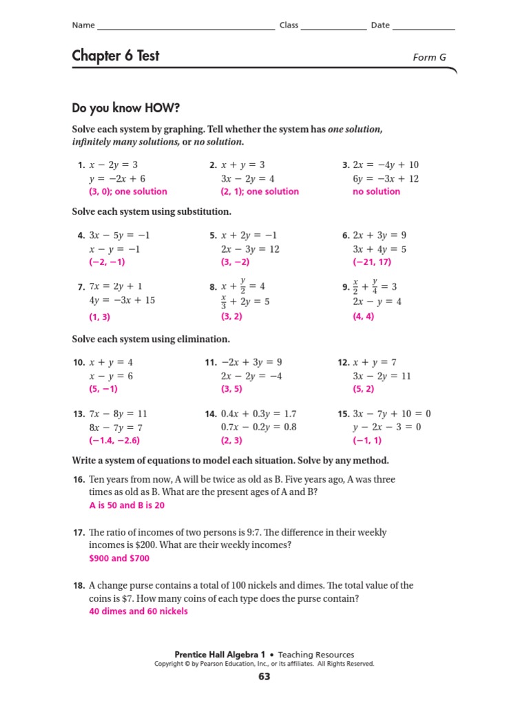 Answers CH 6 Review PDF | PDF | Equations | Mathematical Concepts