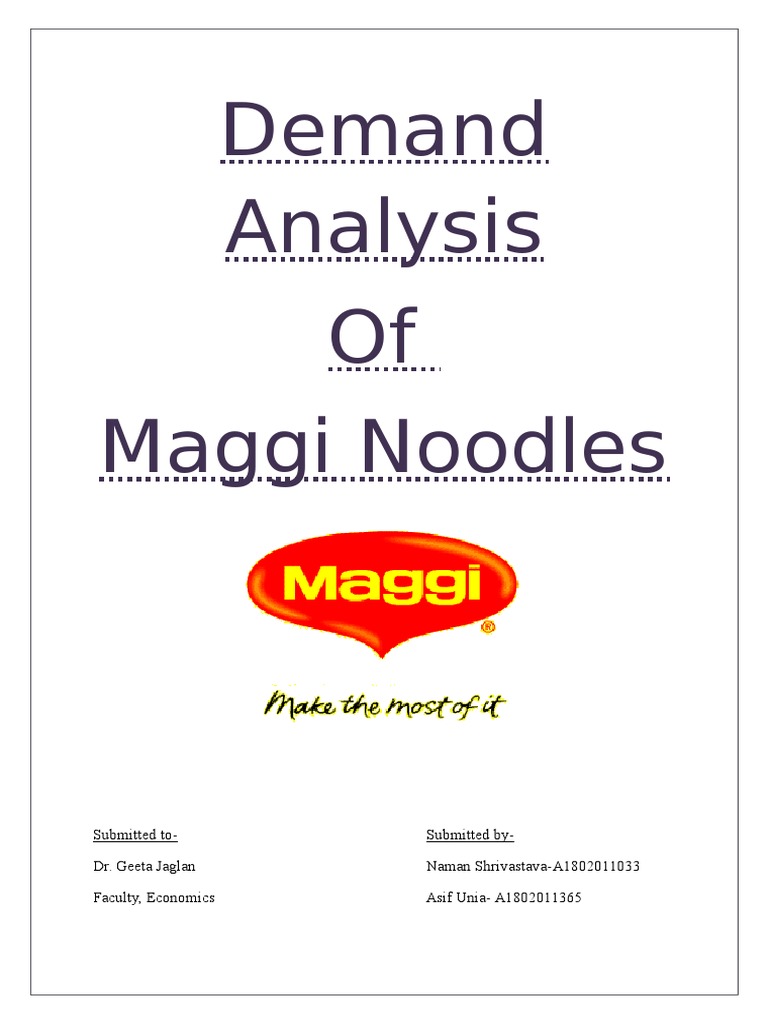 Docslide - Us - Demand Analysis of Maggi | PDF | Wellness