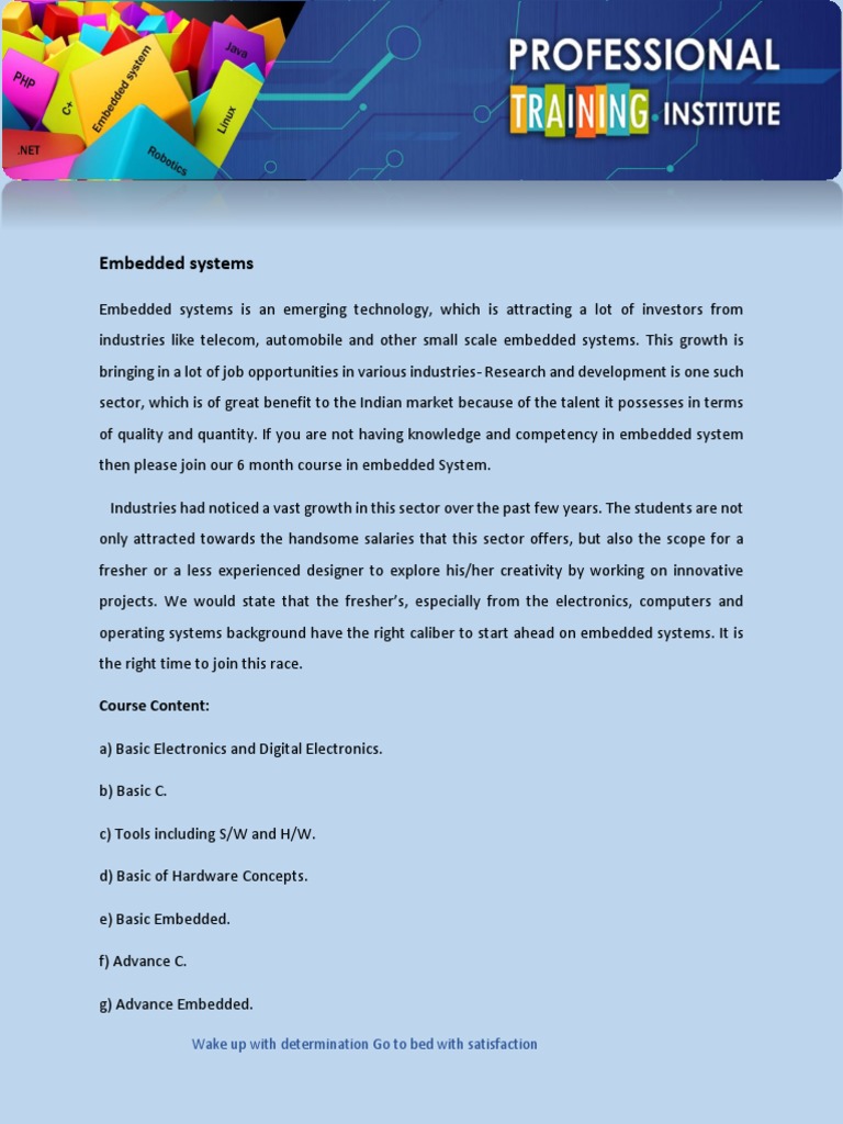 Embedded Systems | PDF | Embedded System | Internship
