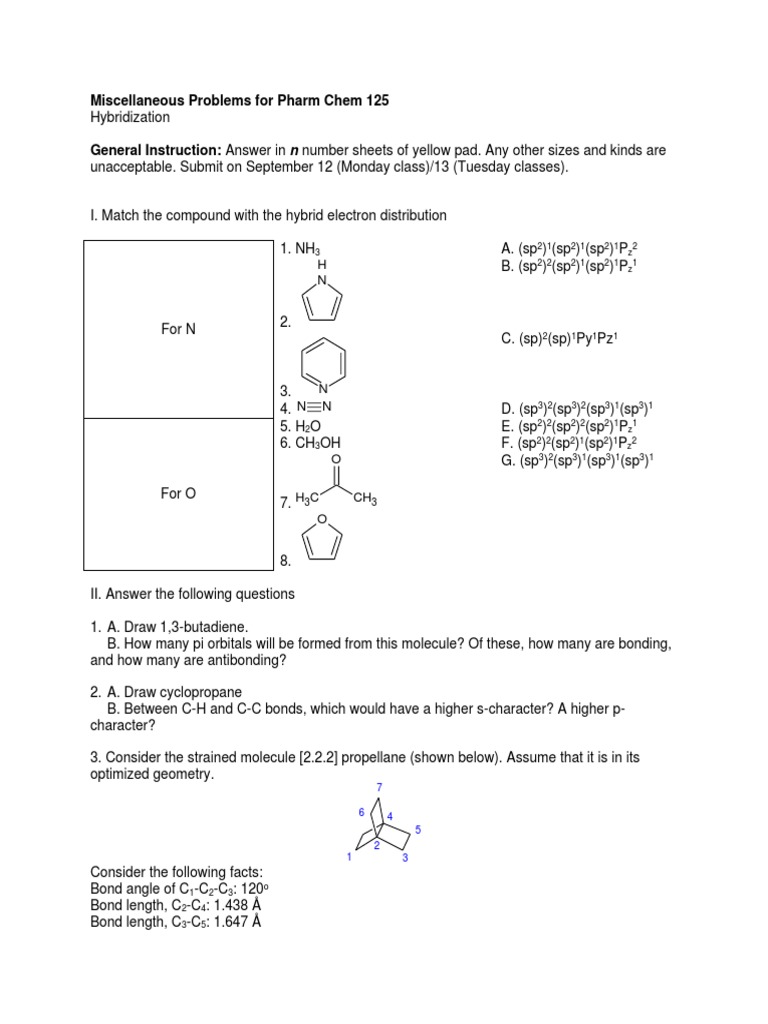 Miscellaneous Problems in Hybridization | PDF