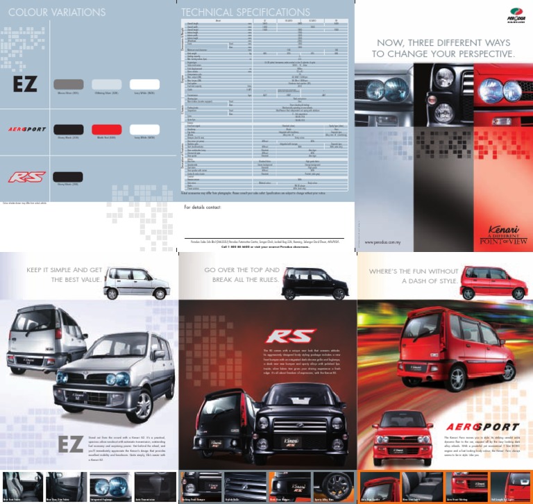 Perodua Kenari Brochure | PDF | Car Body Styles | Motor Vehicle