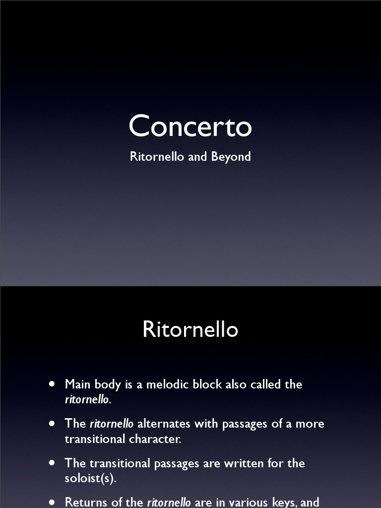 Concerto: Ritornello and Beyond | PDF