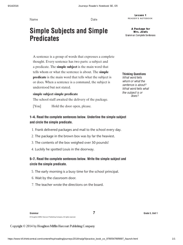 Readers Notebook Page 7 | PDF