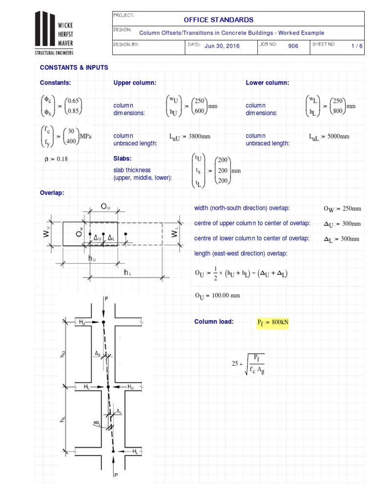Column Offset Design | PDF | Mechanical Engineering | Structural ...
