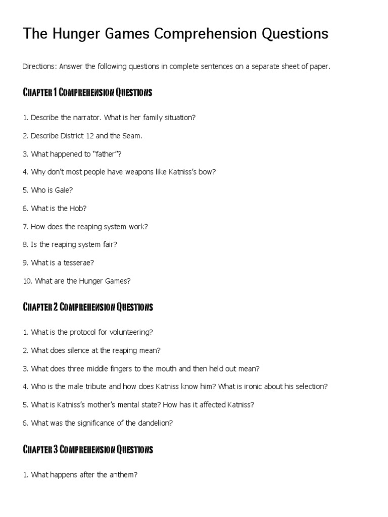 The Hunger Games Study - Guide PDF | PDF | The Hunger Games | Violence