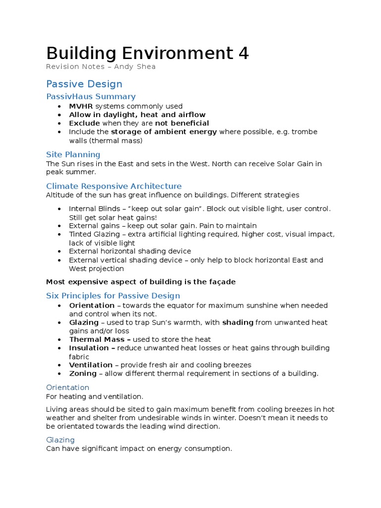 Revision Notes - Section | PDF | Building Insulation | Ventilation ...