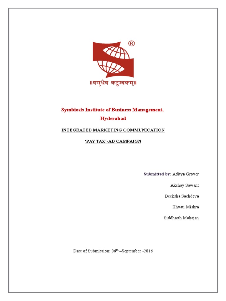 IMC Report - Pay Tax | PDF