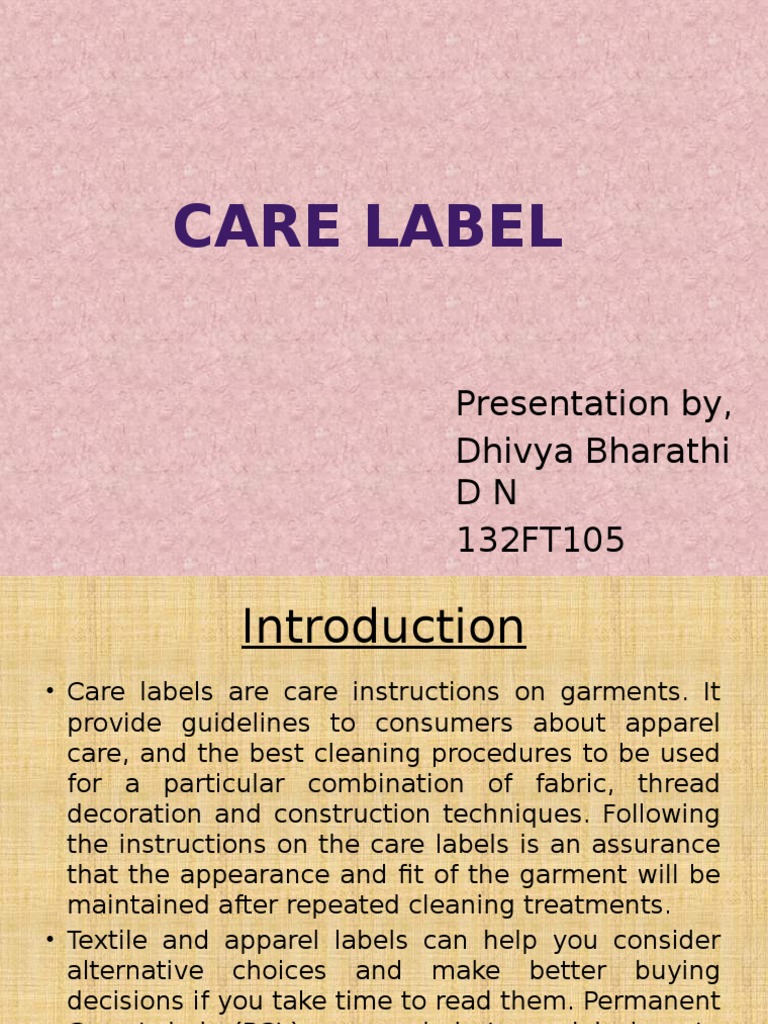 Care Label | PDF | Clothing | Embroidery