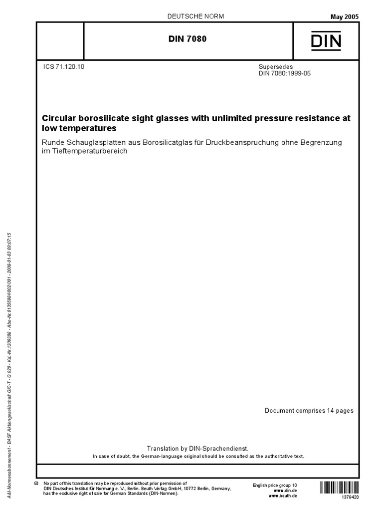 DIN 7060 Curcular Sight Glass PDF | PDF | Engineering Tolerance ...