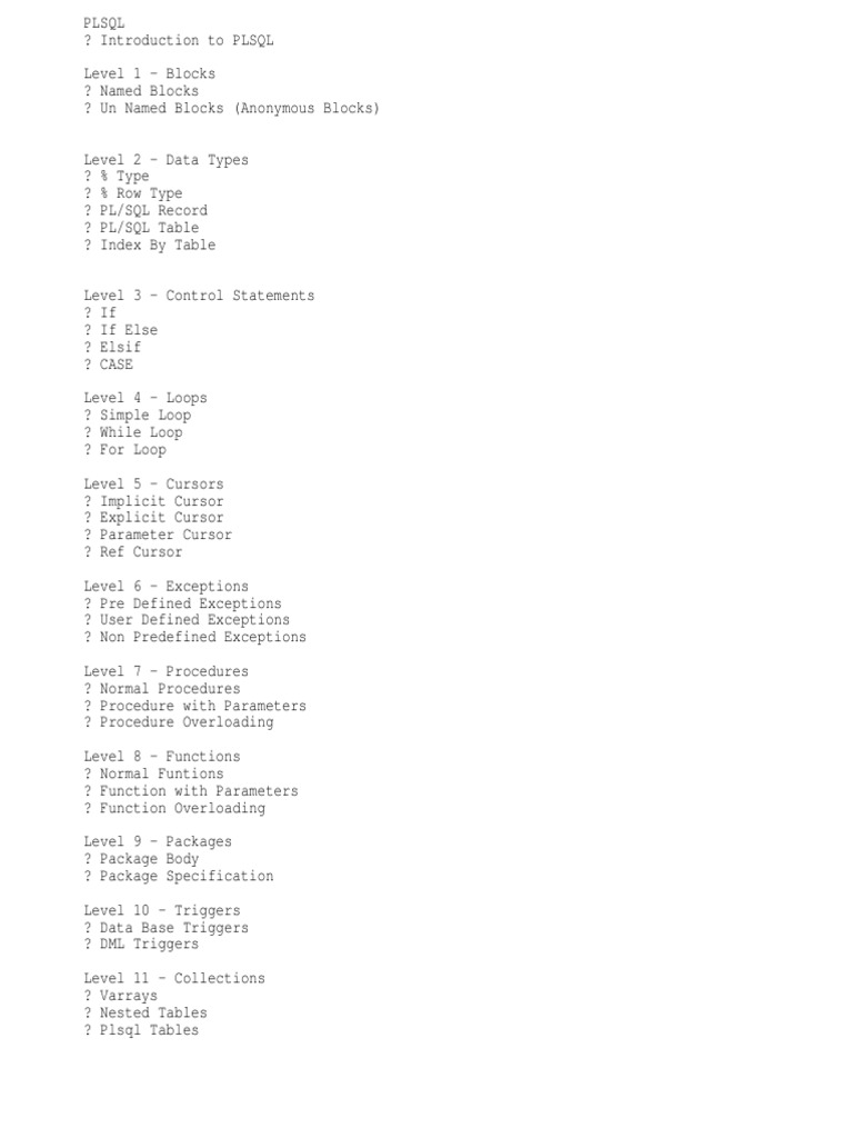 Oracle Notes Pdf Plsql Data Management Software 