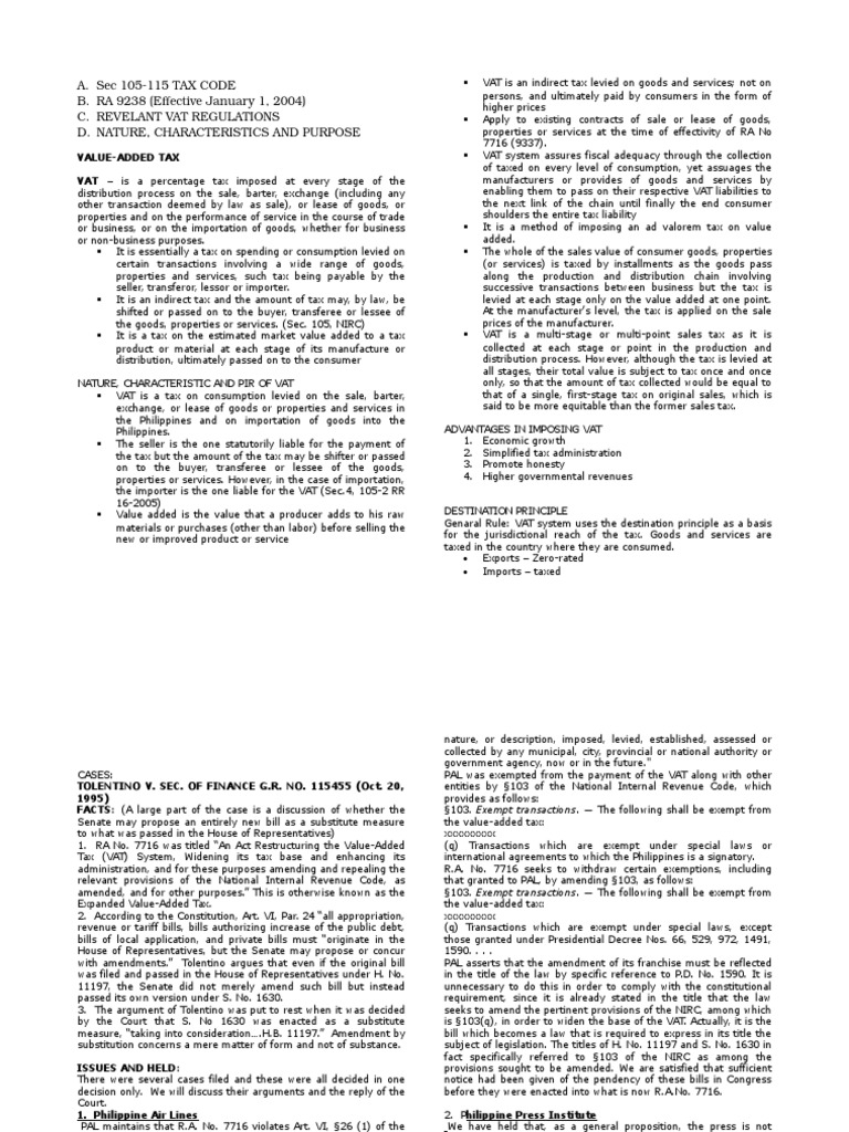 VAT Notes | PDF | Value Added Tax | Toll Road