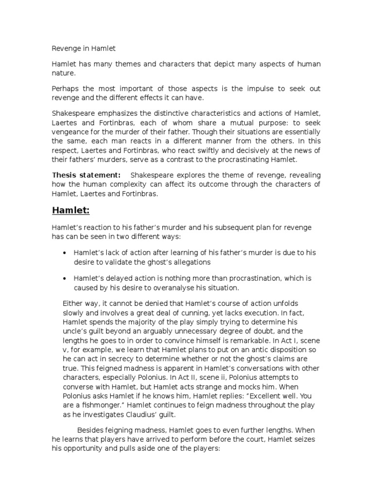 Revenge in Hamlet | PDF | Hamlet | Revenge