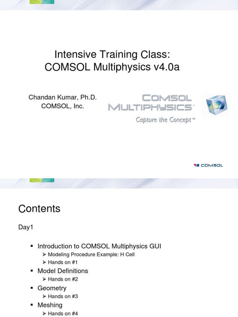 COMSOL Multiphysics Intensive Training Day1 | PDF