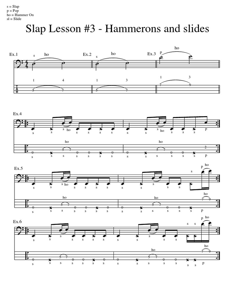Slap Lesson 3 Hammerons and Slides | PDF | Language Arts & Discipline