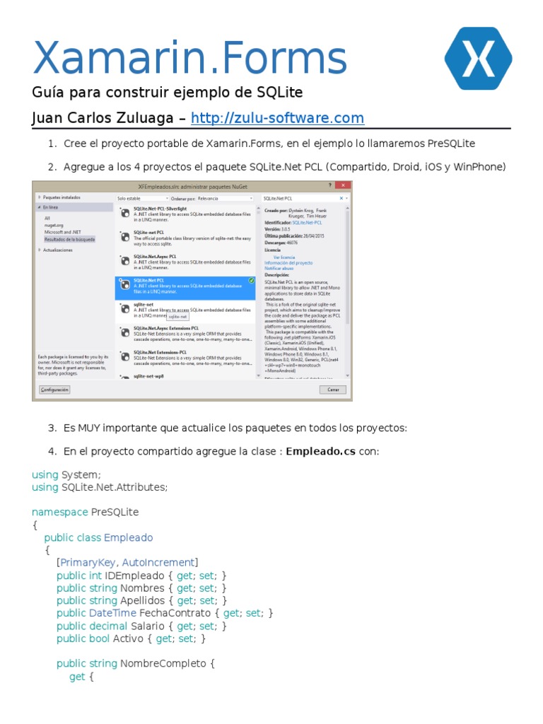 Xamarin.Forms: Ejemplo SQLite Completo | PDF | Interfaces gráficas de usuario | Tecnología digital