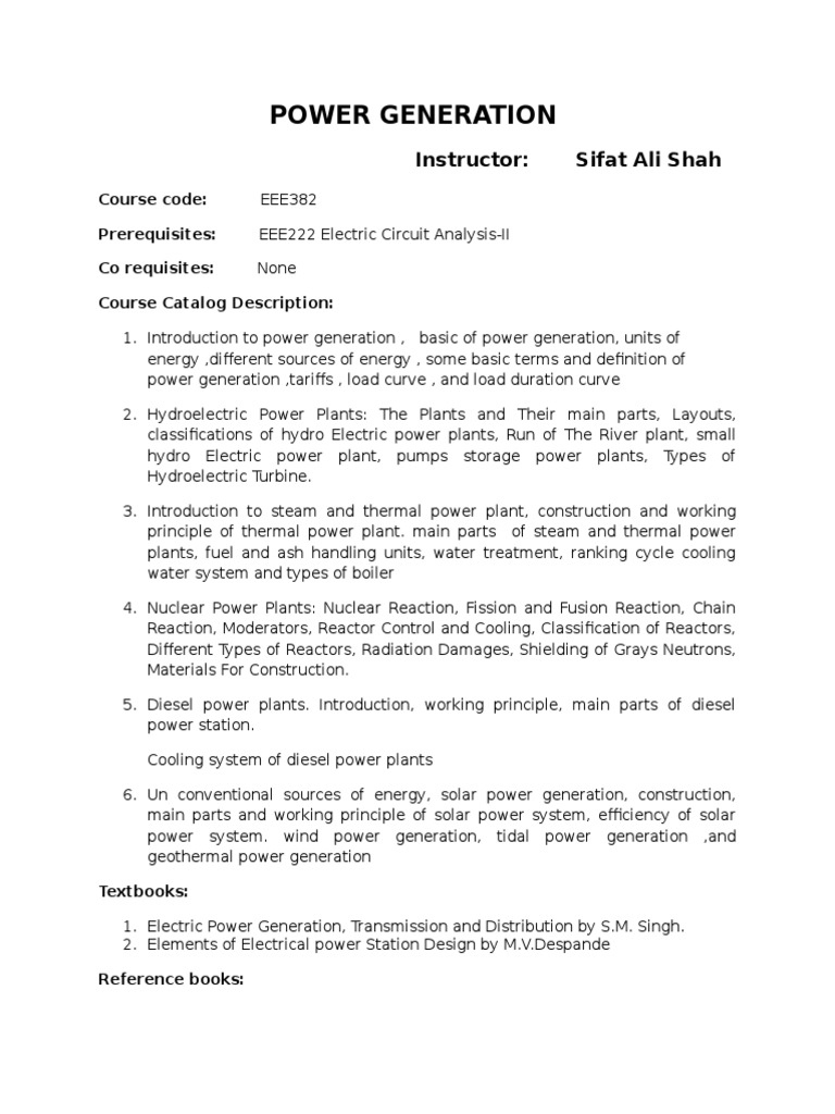 Power Generation Book | Download Free PDF | Power Station | Electricity ...