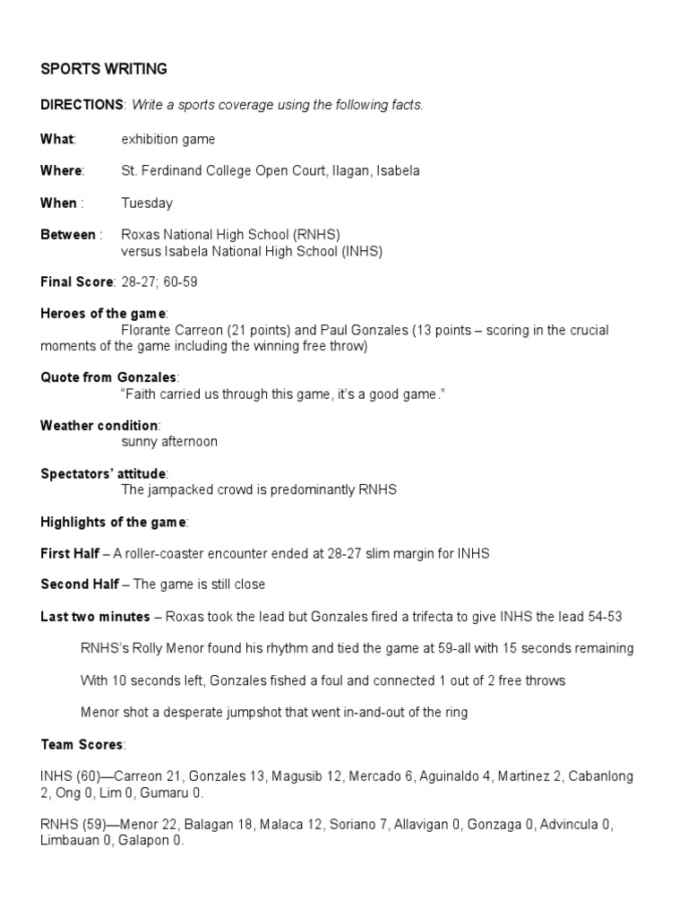 Sports Exercise 1 | PDF | Leisure | Sports