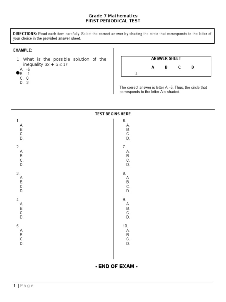 Test Format 1st Page As Last Page | PDF