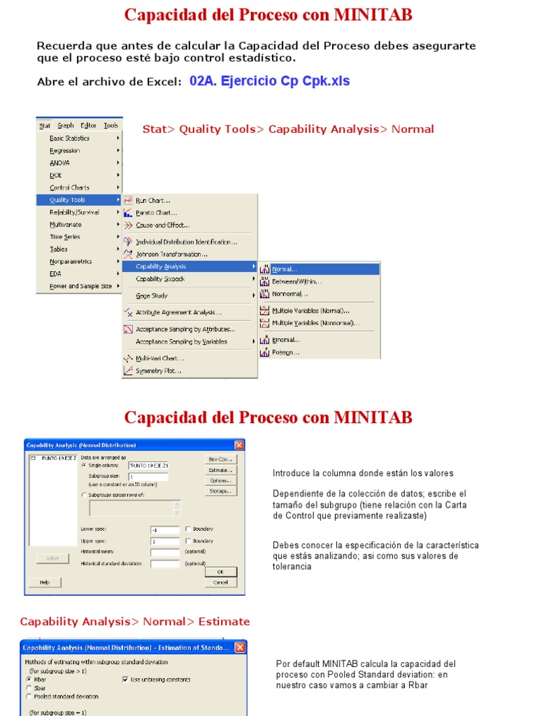 02. Minitab Cp Cpk | Industrias | Gestión del cambio | Prueba gratuita ...