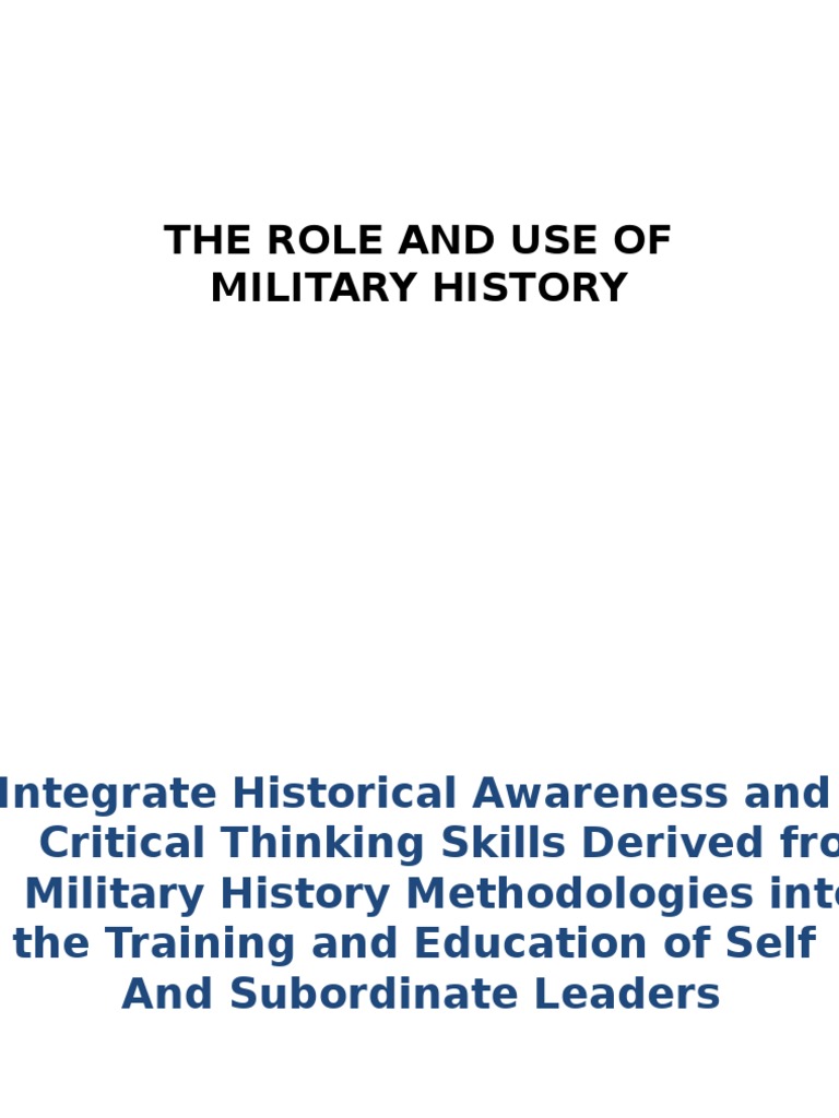 The Role and Use of Military History-1 | PDF | Military | Military History