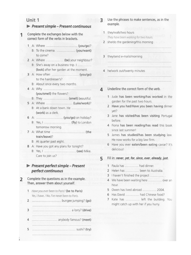 Repaso Gramatical y Ejercicios | PDF