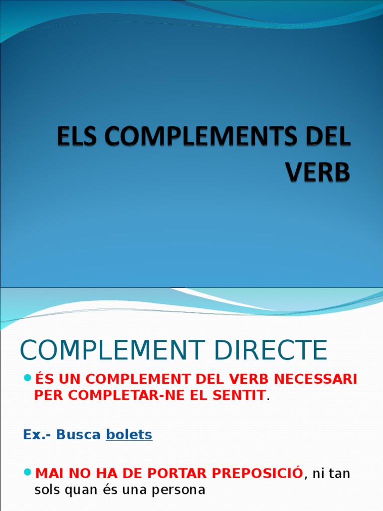 Els Complements Del Verb | PDF