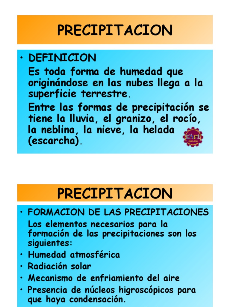Definición y Tipos de Precipitación | PDF | Precipitación | Velocidad ...