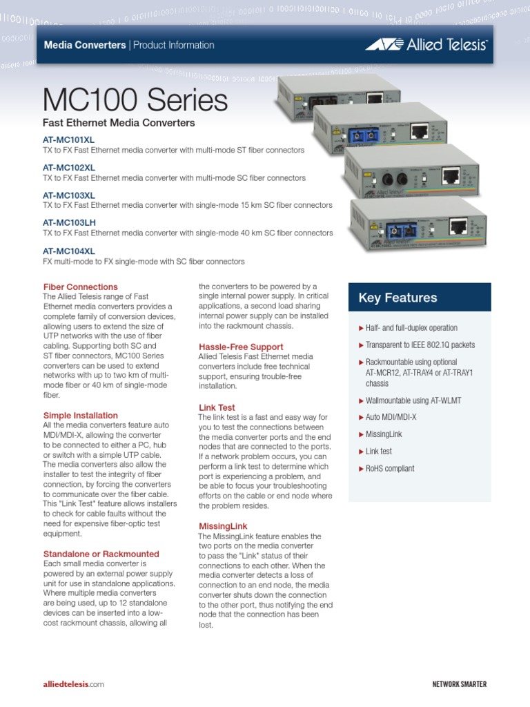Mc100 Series Reva | PDF | Optical Fiber | Ethernet