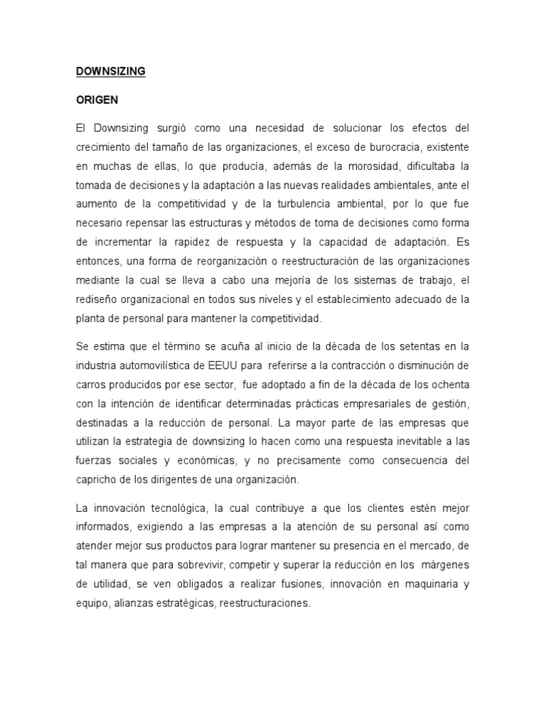 Downsizing | PDF | Planificación | Burocracia