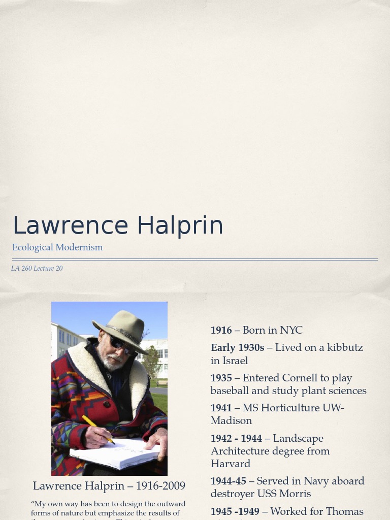 Lawrence Halprin: Ecological Modernism | PDF | Landscape | Landscape ...