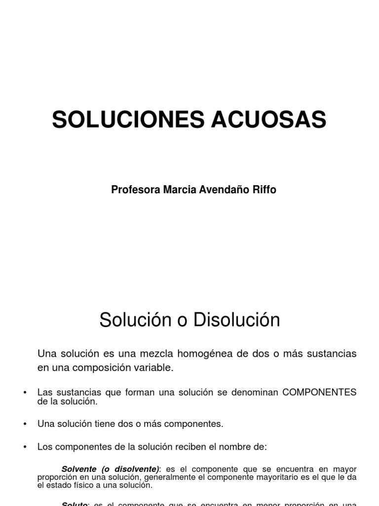 Soluciones Acuosas | PDF | Solubilidad | Coloide