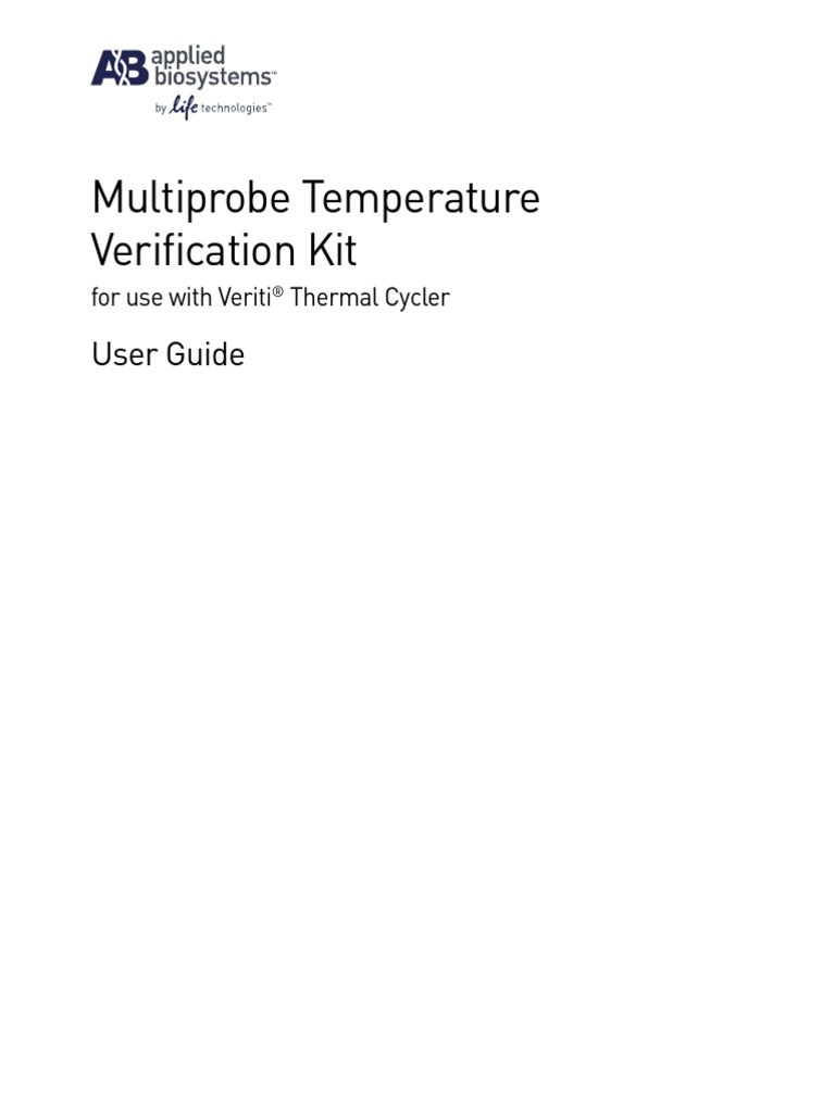 Multiprobe Temperature Verification Kit 4460108A | PDF | Verification ...