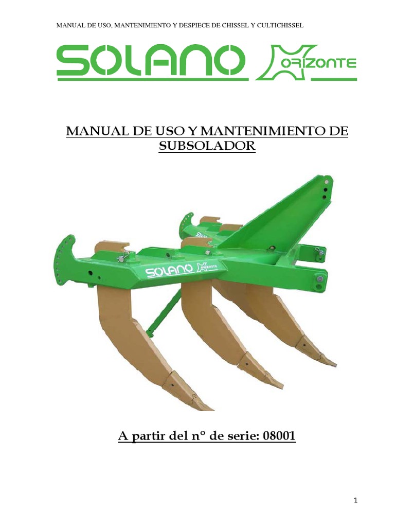 Subsoladores (Manual y Despiece) | Tractor | Ascensor