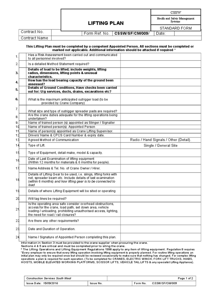 81543144-009-Lifting-Plan | Crane (Machine) | Elevator