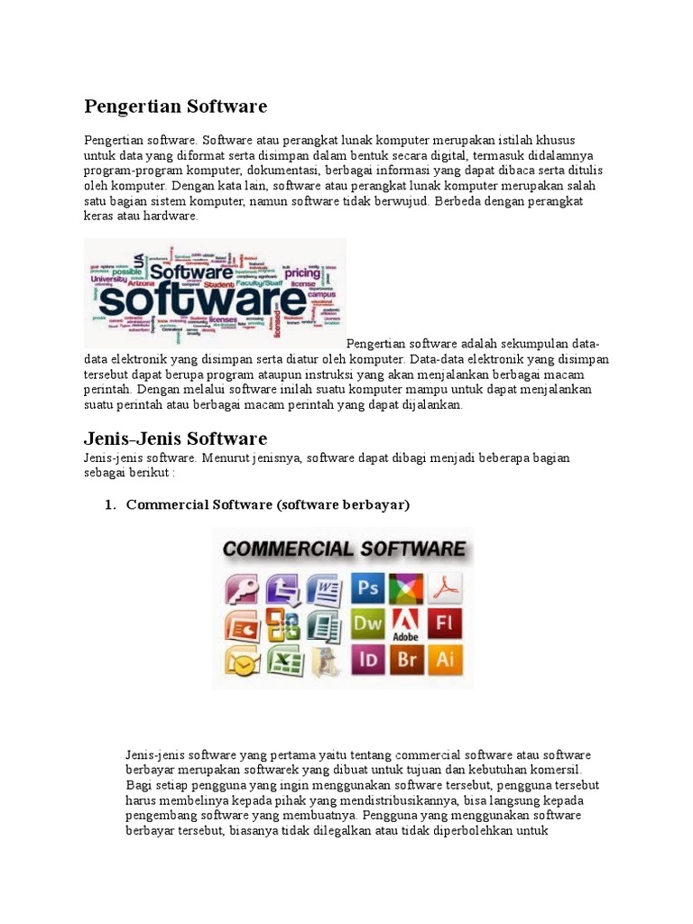 Definisi dan Jenis Software Komputer | PDF