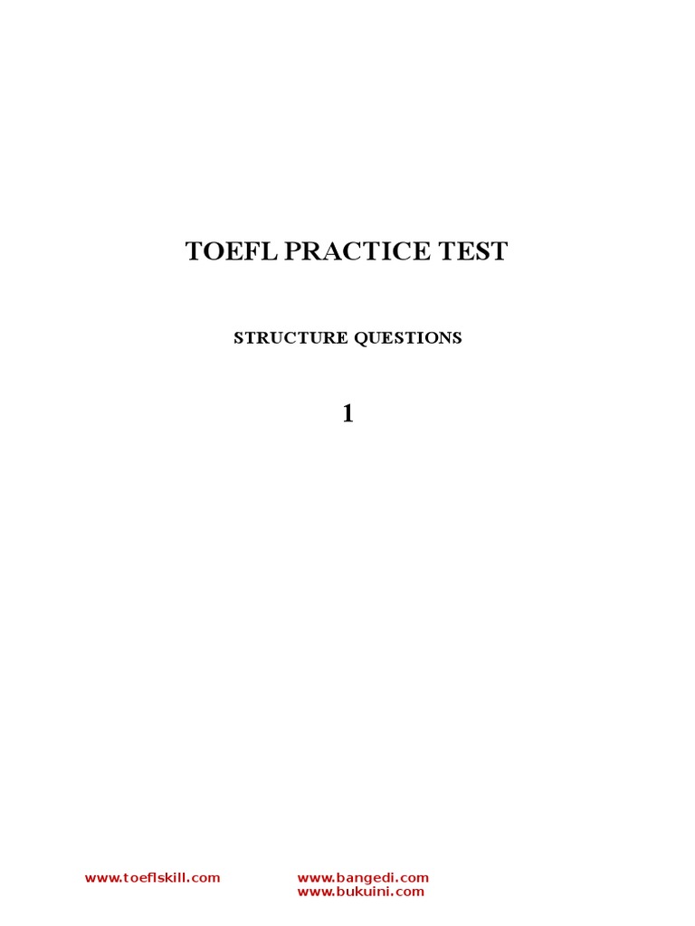 TOEFL Practice Test Stucture 1 | PDF