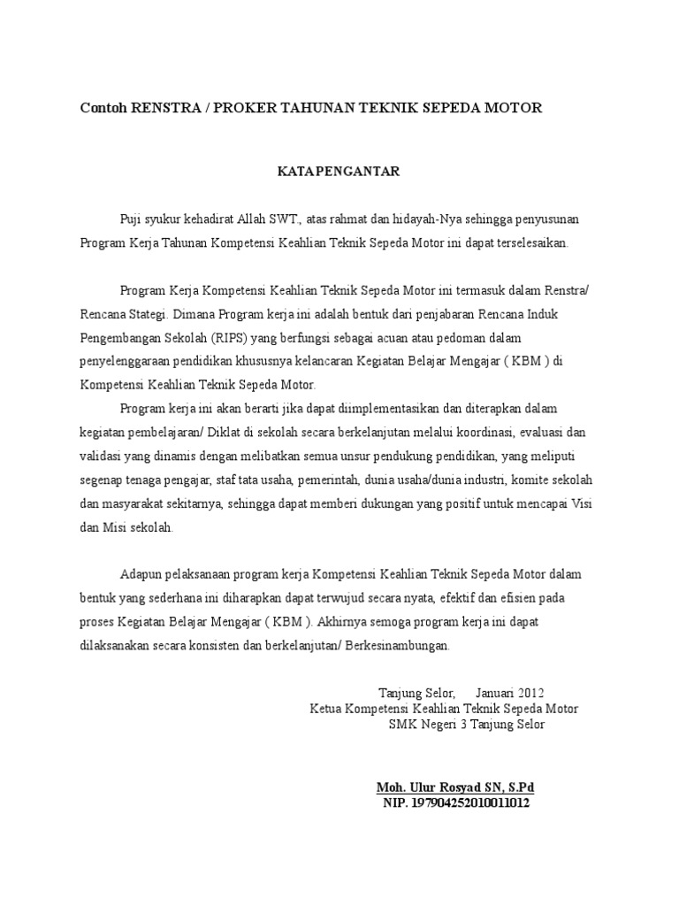 Program Kerja Kaprodi TSM | PDF