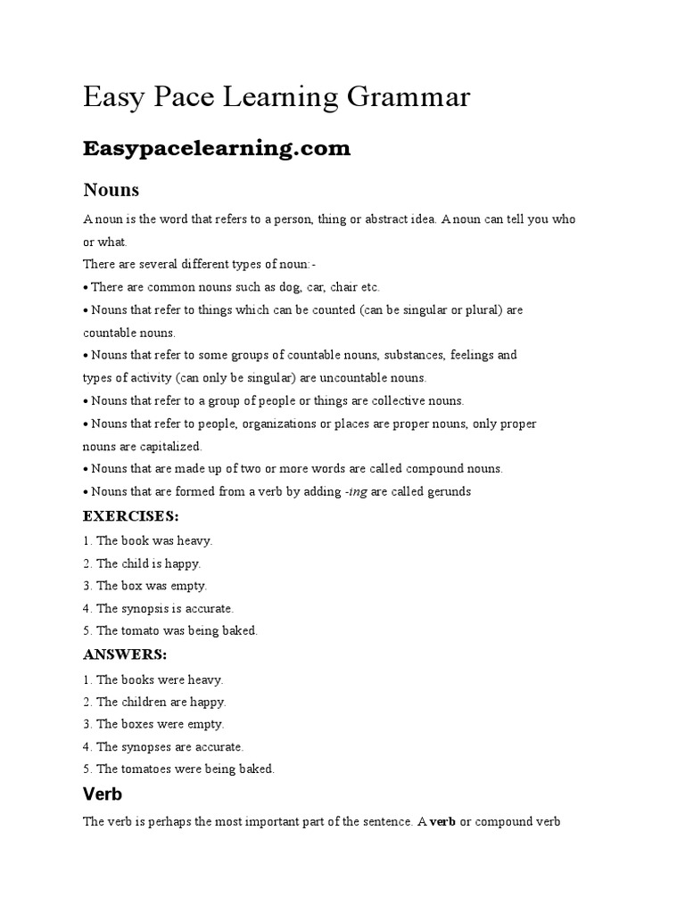 Easy Pace Learning Grammar | PDF | Preposition And Postposition | Adverb