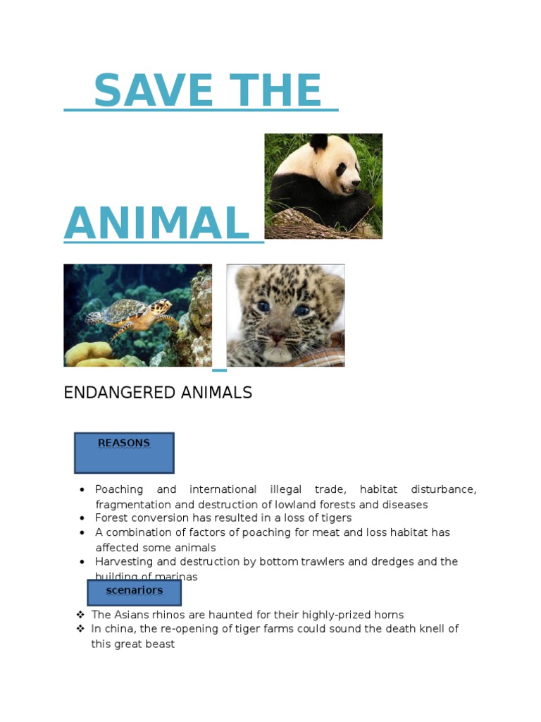 Save The Animal: Endangered Animals | PDF | Home & Garden | Technology ...