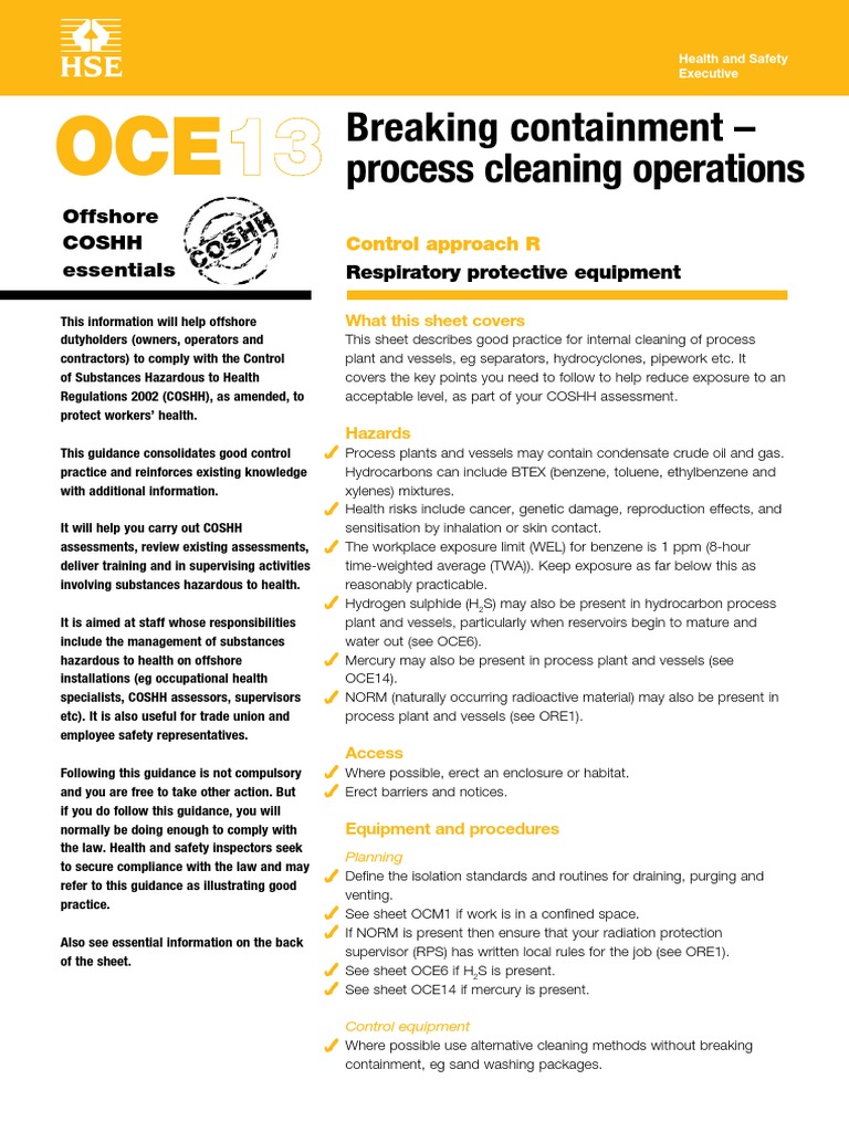 Breaking Containment - Process Cleaning Operations PDF | PDF | Personal ...