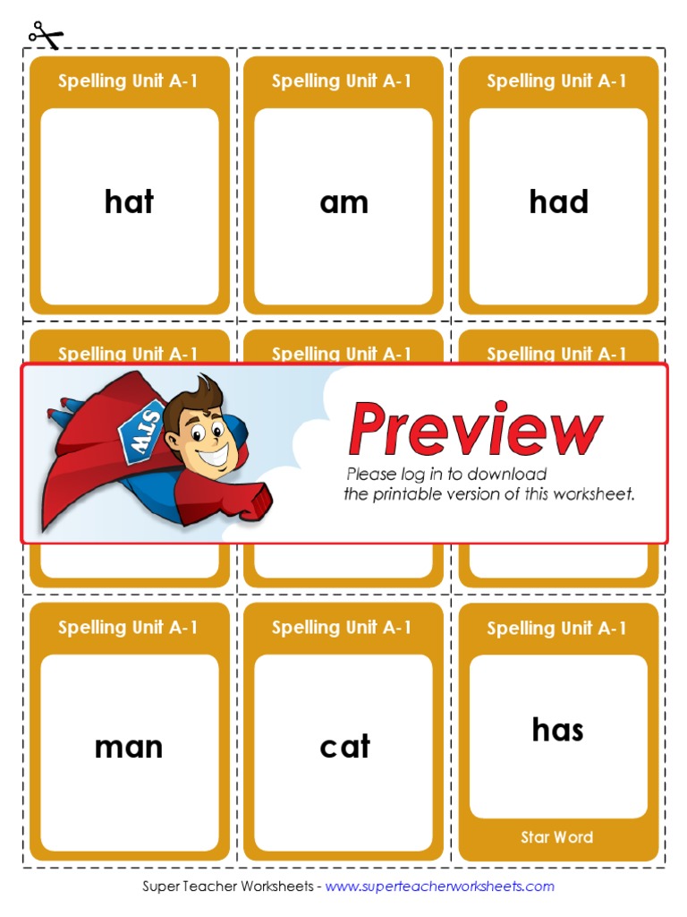 Spelling Flash Cards Grade1 A1 | PDF